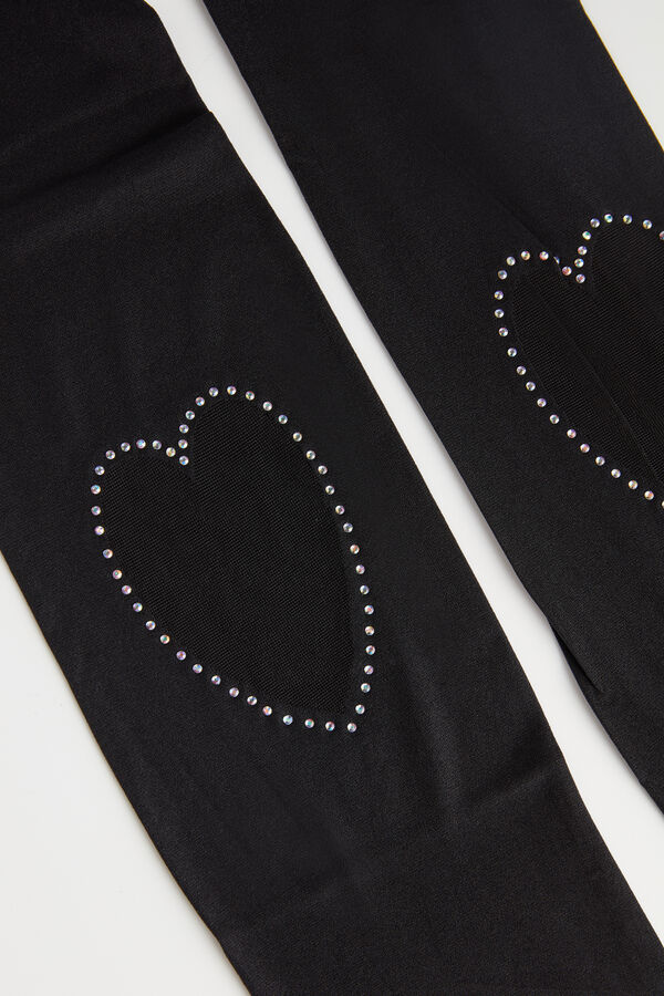 Patterned Cut-Out and Rhinestone 50 Denier Tights - | Tezenis