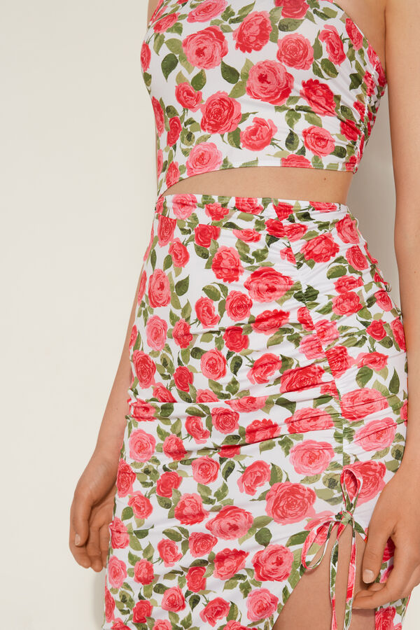 One-Shoulder Midi Dress with Gathering - | Tezenis