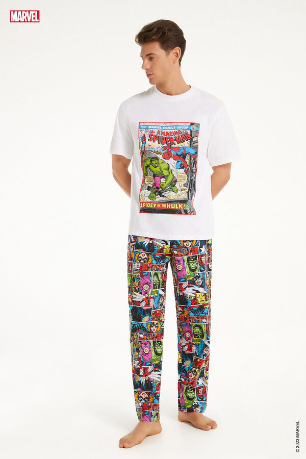 Marvel-Print Cotton Canvas Pants - | Tezenis