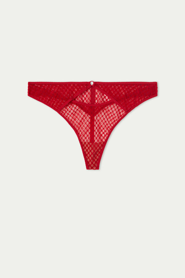Urban Net Red High-Waist G-String - | Tezenis
