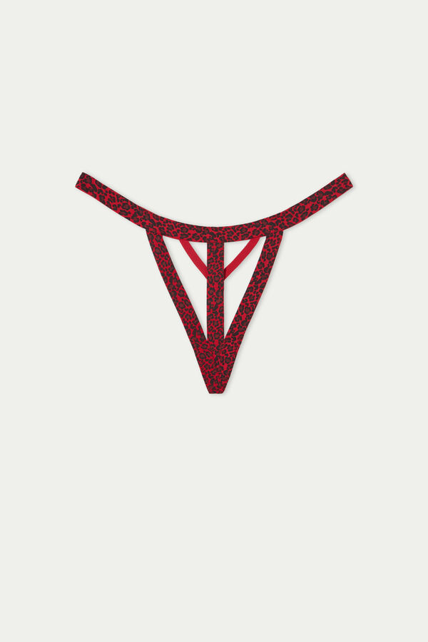 Banded Animalier High-Waist G-String - | Tezenis