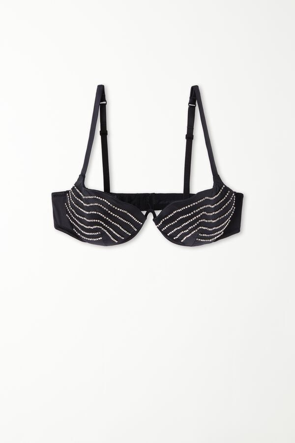 Leicht wattierter Balconette-BH Disco Strass - Balconette - Damen | Tezenis