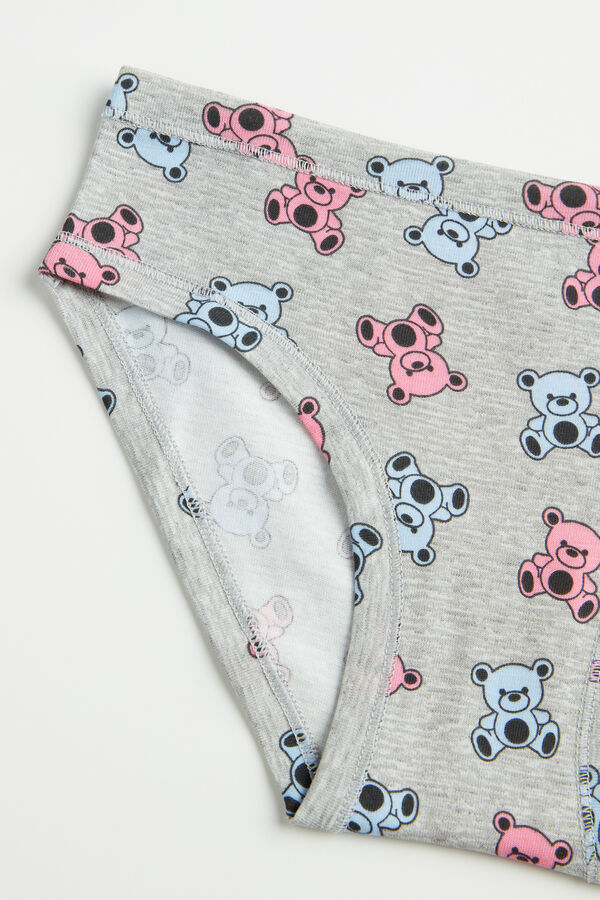 Girls’ Basic Printed Cotton Knickers - Knickers - Kids | Tezenis