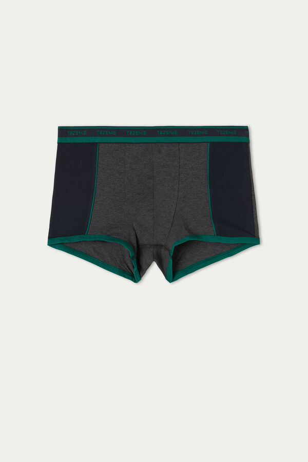 Two-Tone Cotton Boxers with Elasticated Logo Waistband - Boxers - Men ...