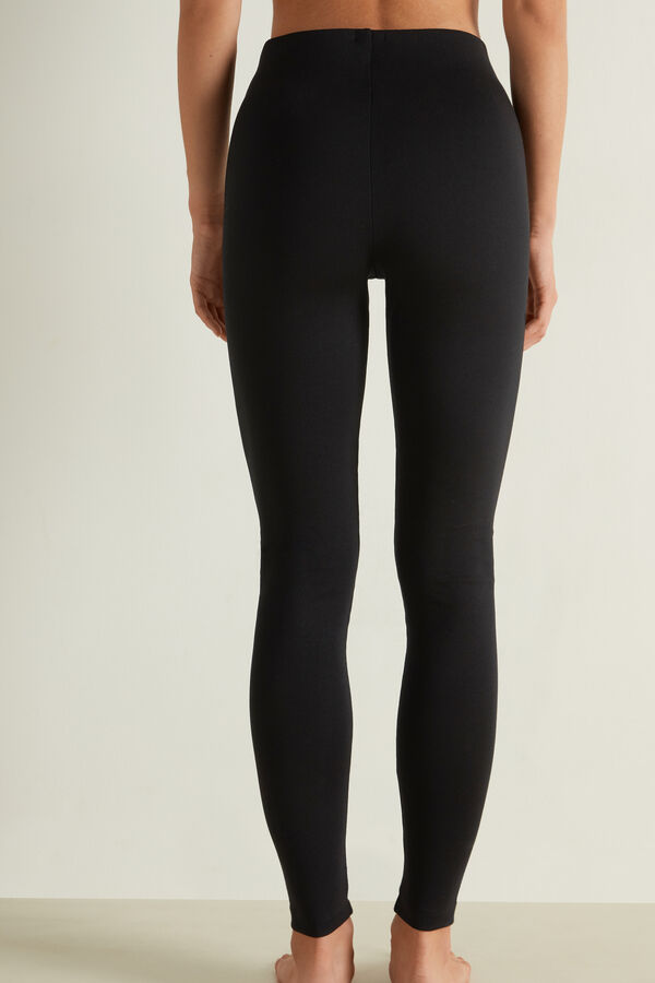 High-Waist Leggings with Rhinestone Seam - | Tezenis