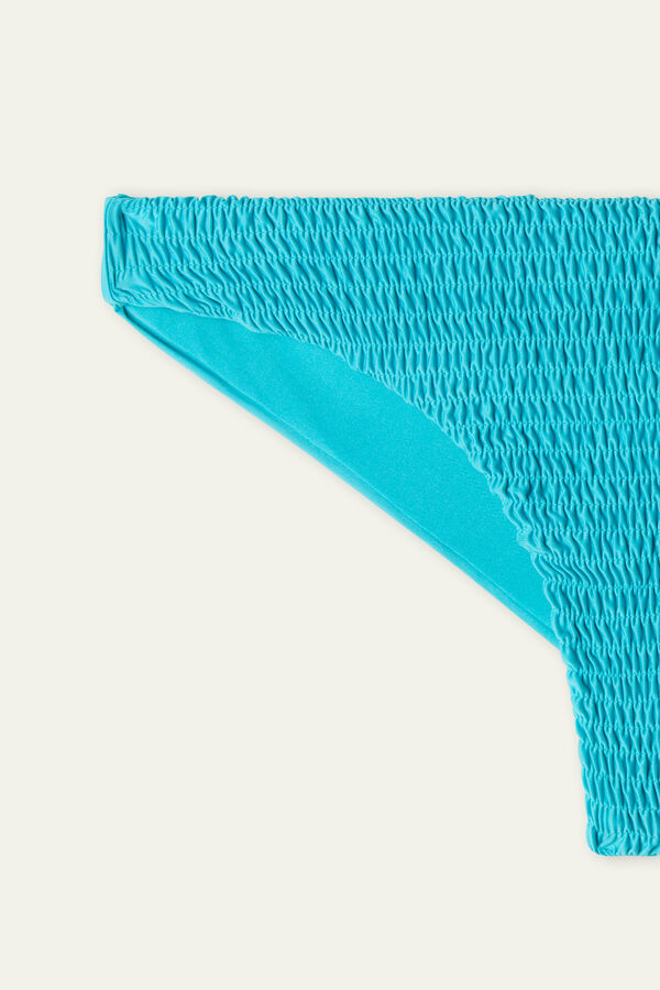 Brazilian Bikini Bottoms in Recycled Stitched-Smock Microfibre - | Tezenis