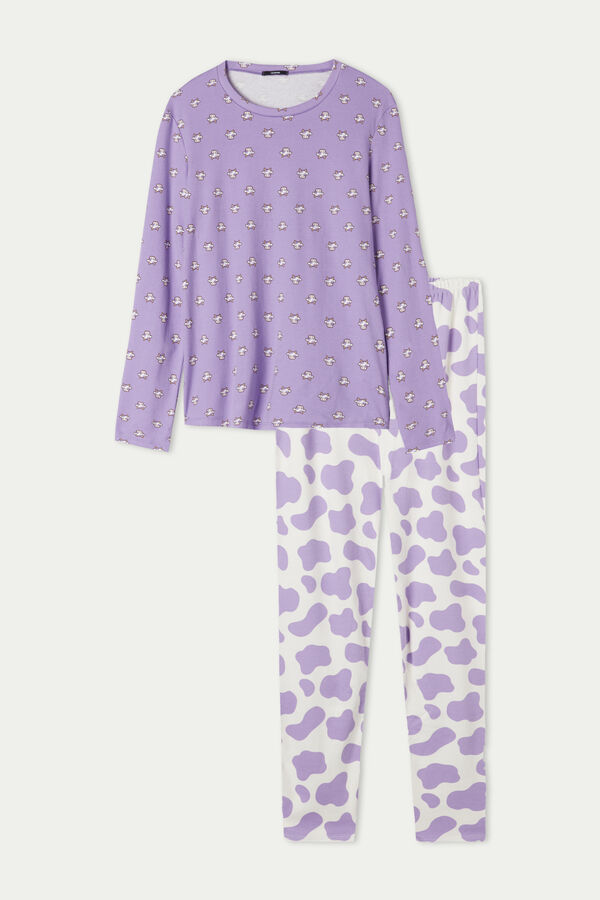 Long Cow Print Pyjamas - | Tezenis