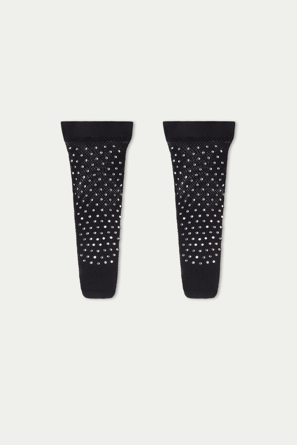 Fishnet Socks with Rhinestones - Socks - Women | Tezenis