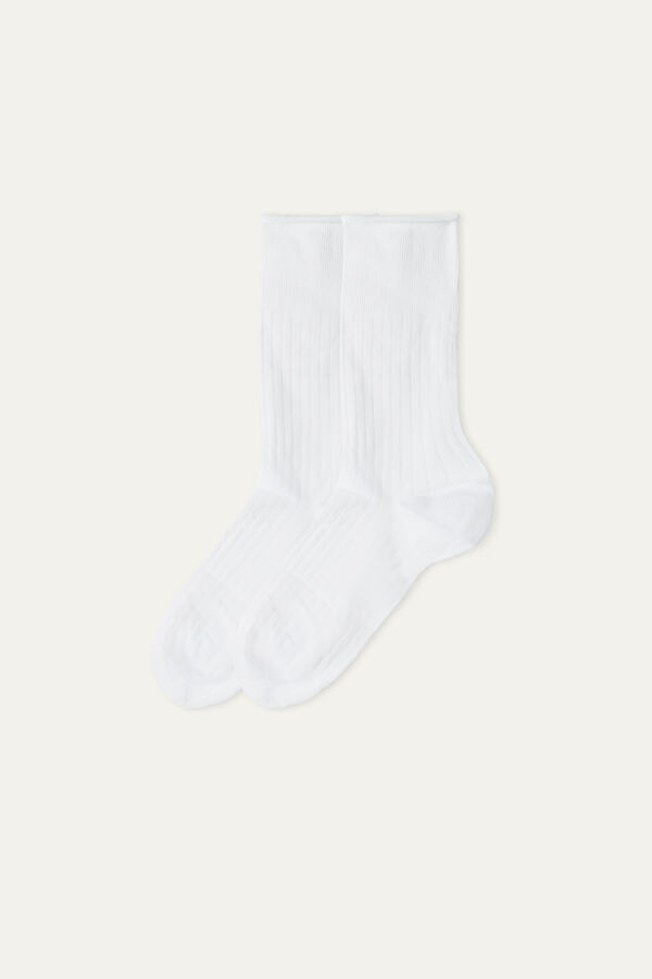 Long Lightweight Patterned Cotton Socks - Socks - Women | Tezenis