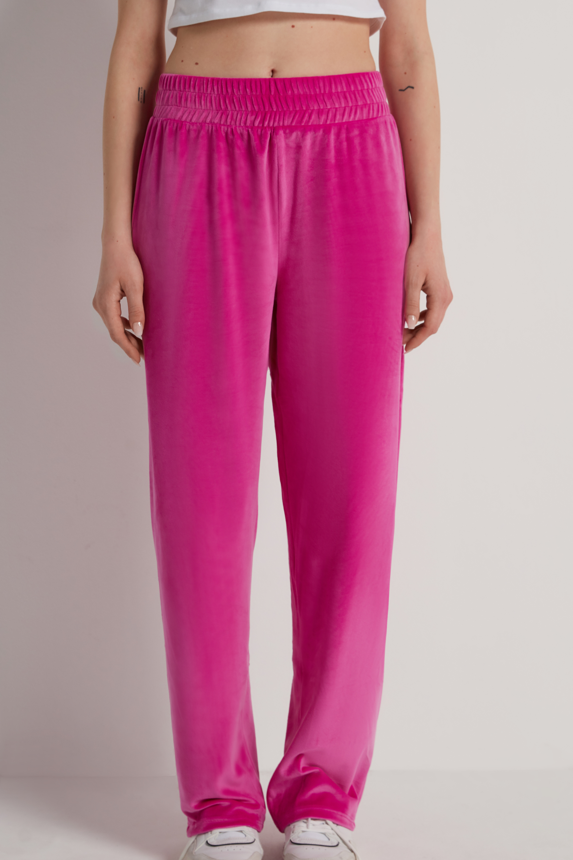 Solid Color Chenille Pants - Pants - Women | Tezenis