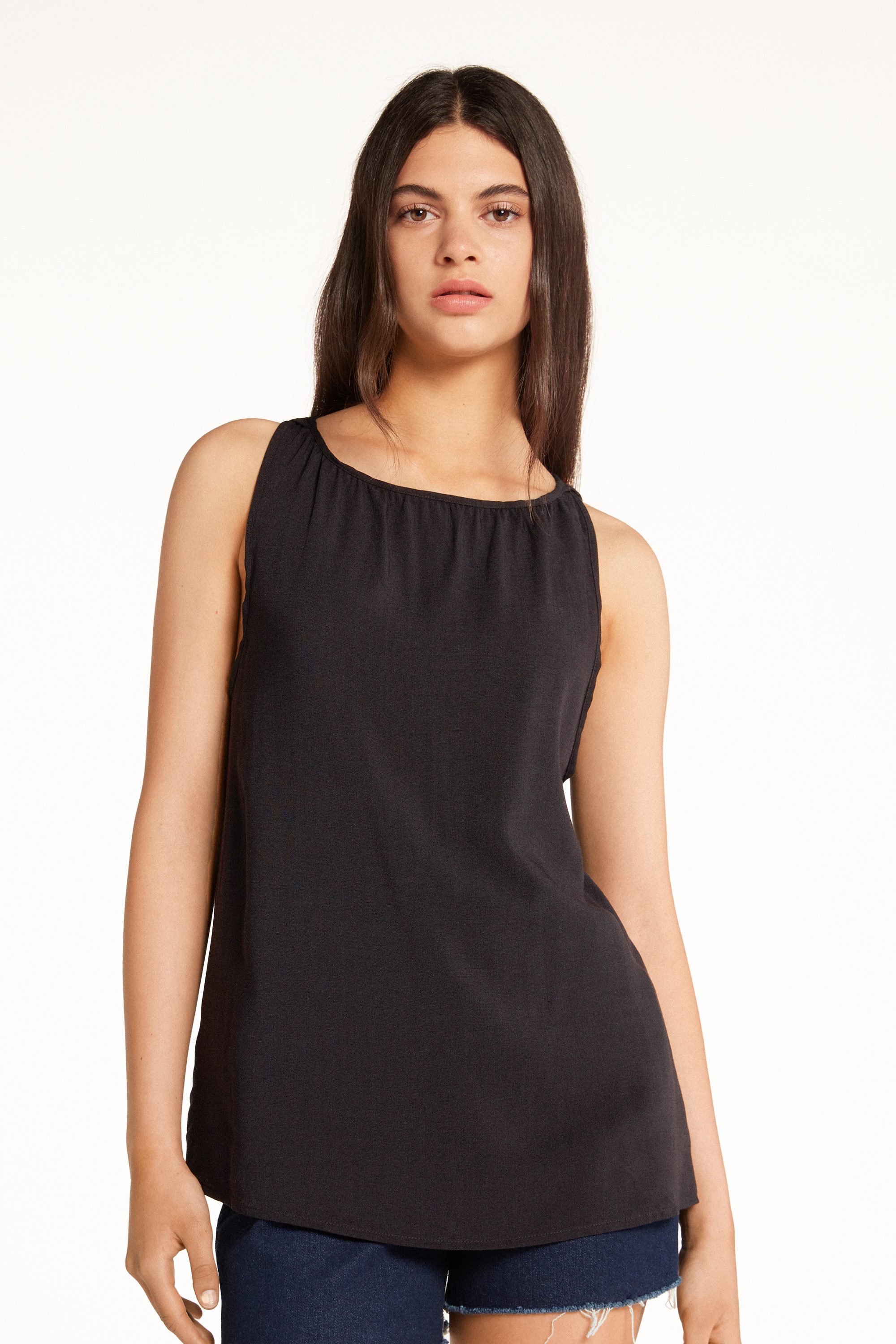 Brushed Fabric Tank Top - Tank Tops - Women | Tezenis