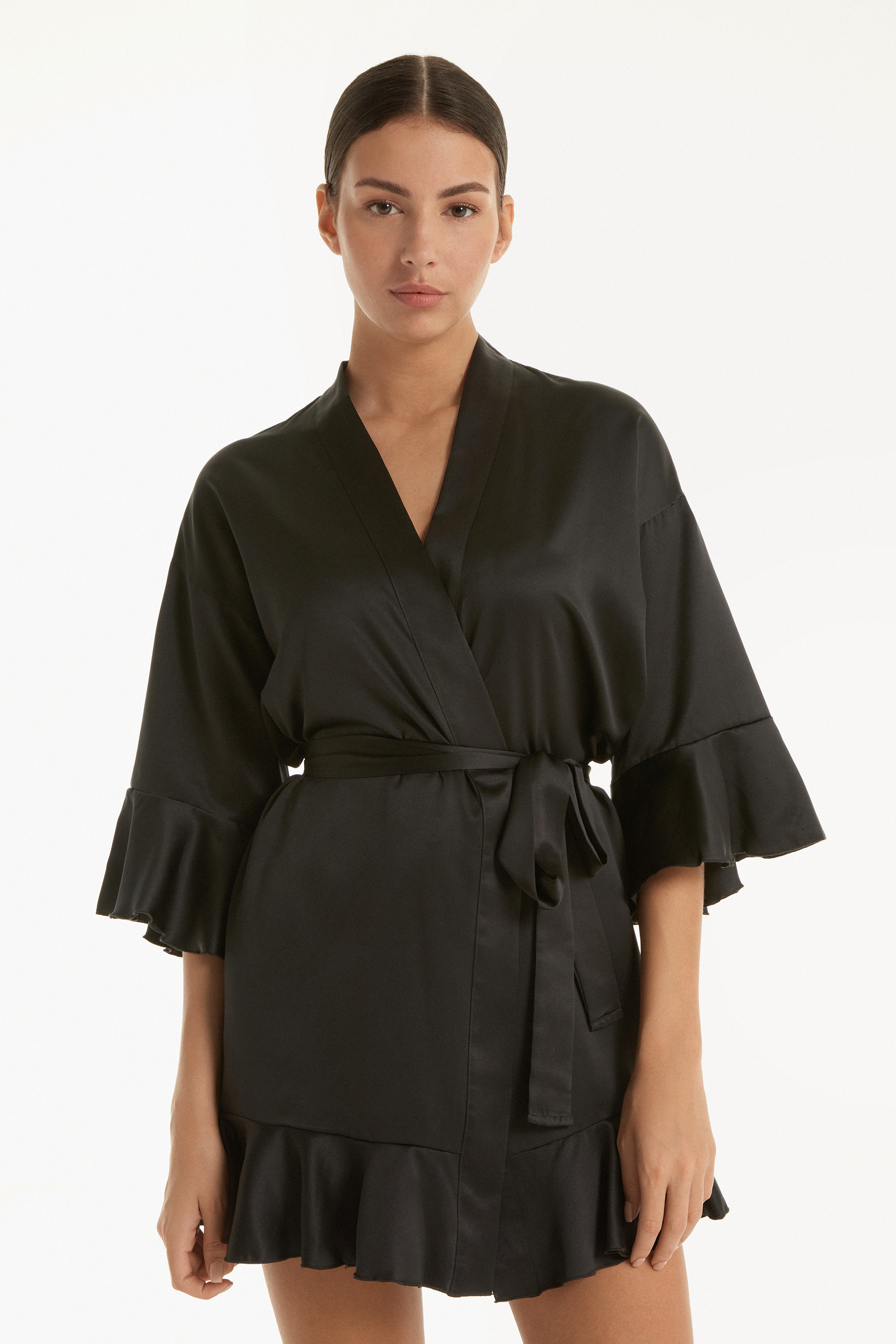 Lipstick Satin Dressing Gown - Nightdresses and Dressing Gowns - Women ...