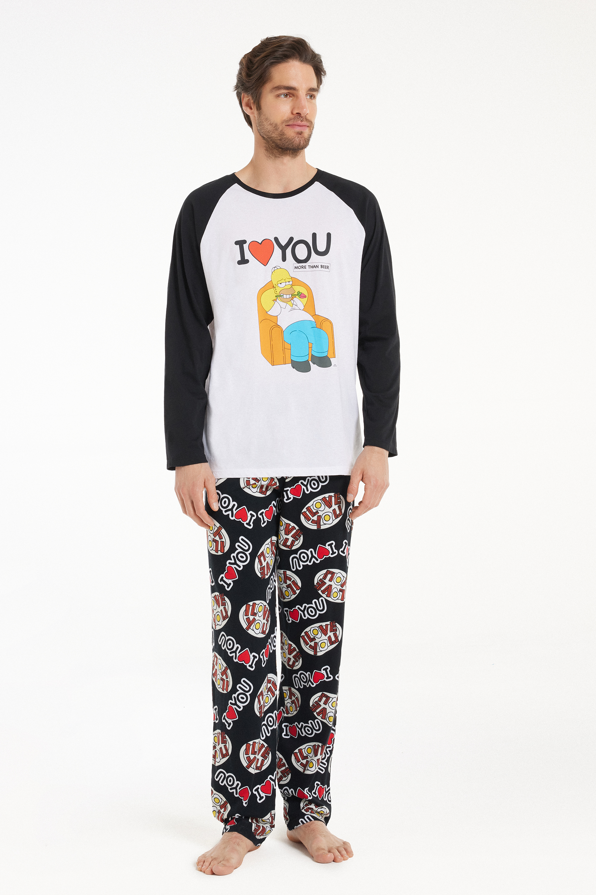 Full-Length The Simpsons Print Cotton Pajamas - | Tezenis