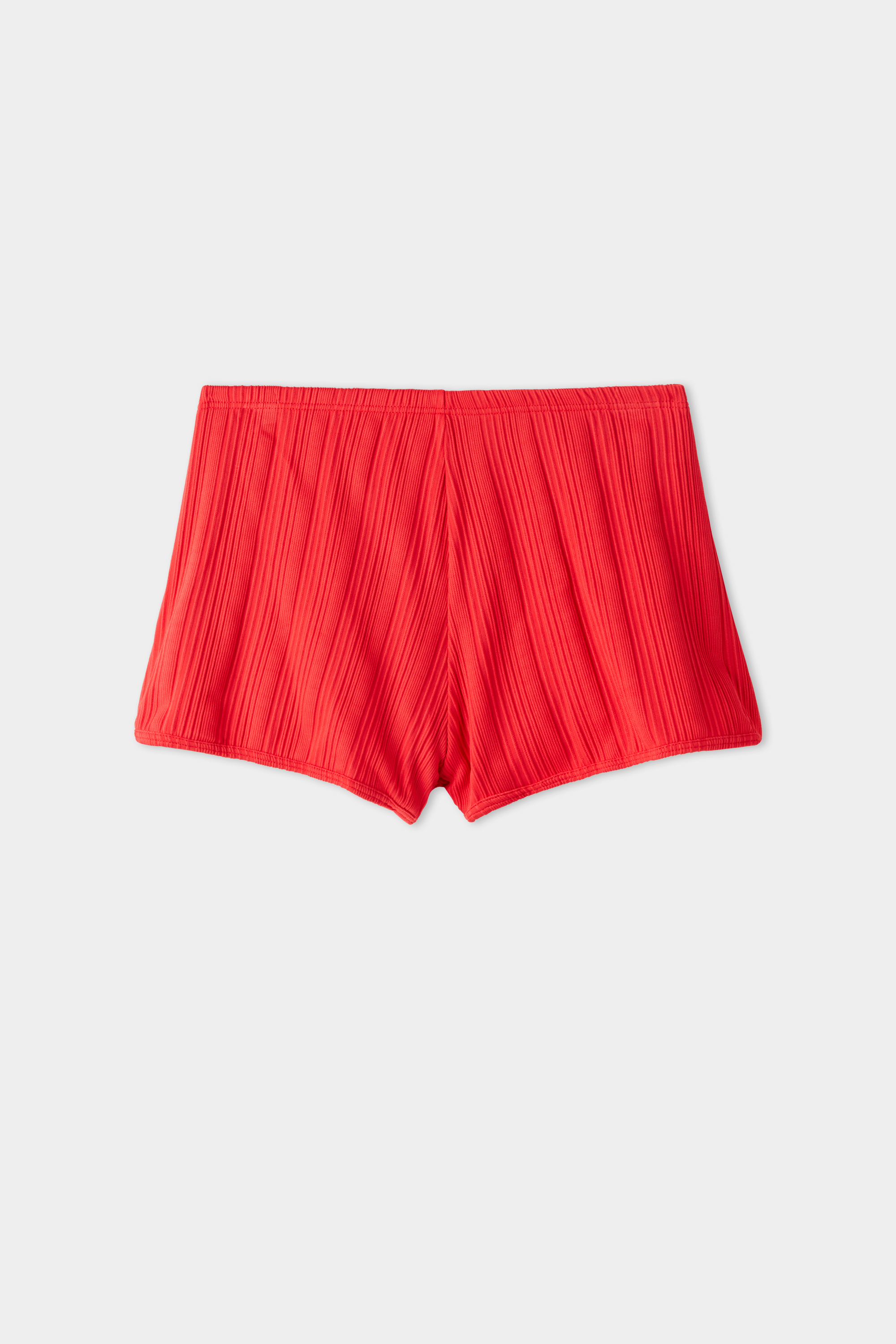 Red Recycled Ribbed French Cut Bikini Bottoms with High Waist - Classic ...