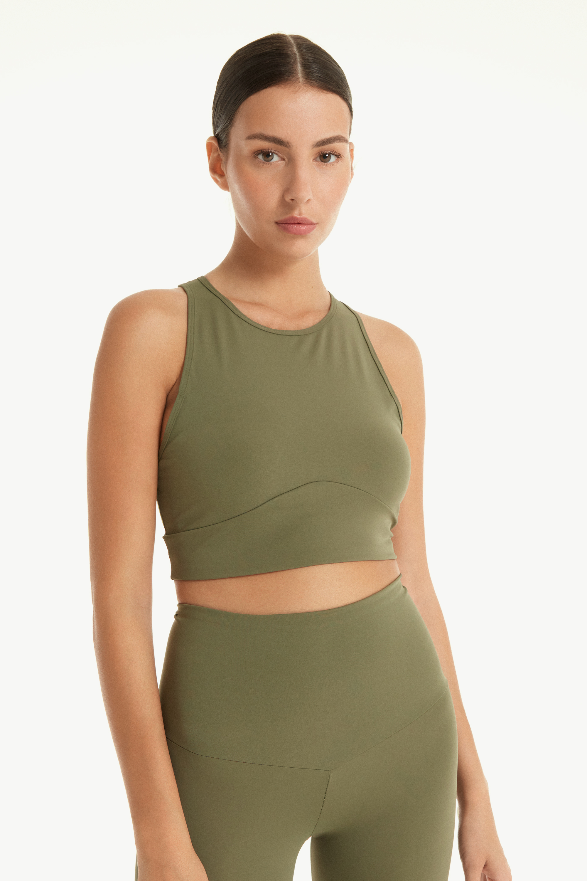 Sleeveless Microfiber Crop Top - Tank Tops - Women | Tezenis