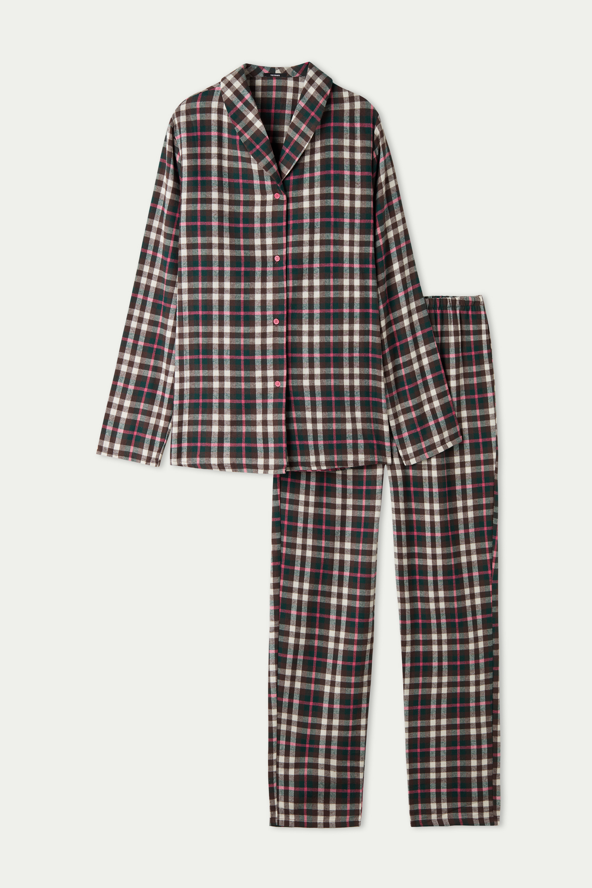 Long Open Flannel Pyjamas - Long Pyjamas - Women | Tezenis