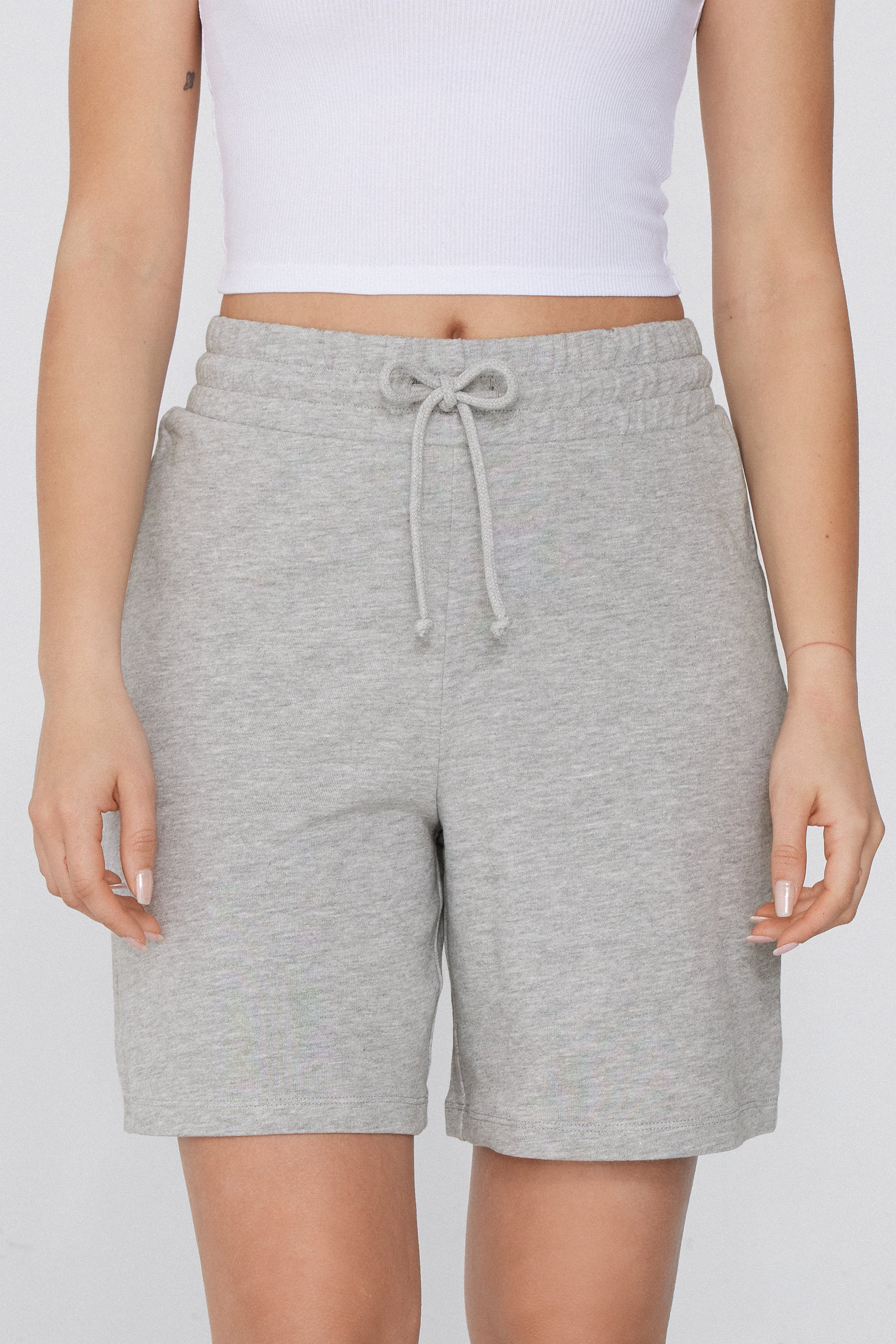 Cotton Fleece Bermuda Shorts with Drawstring - Shorts - Women | Tezenis