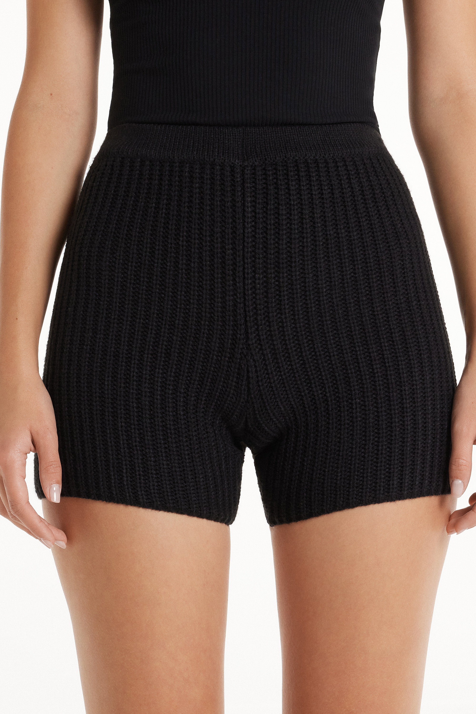 Fully-Fashioned Ribbed Cycling Shorts - | Tezenis