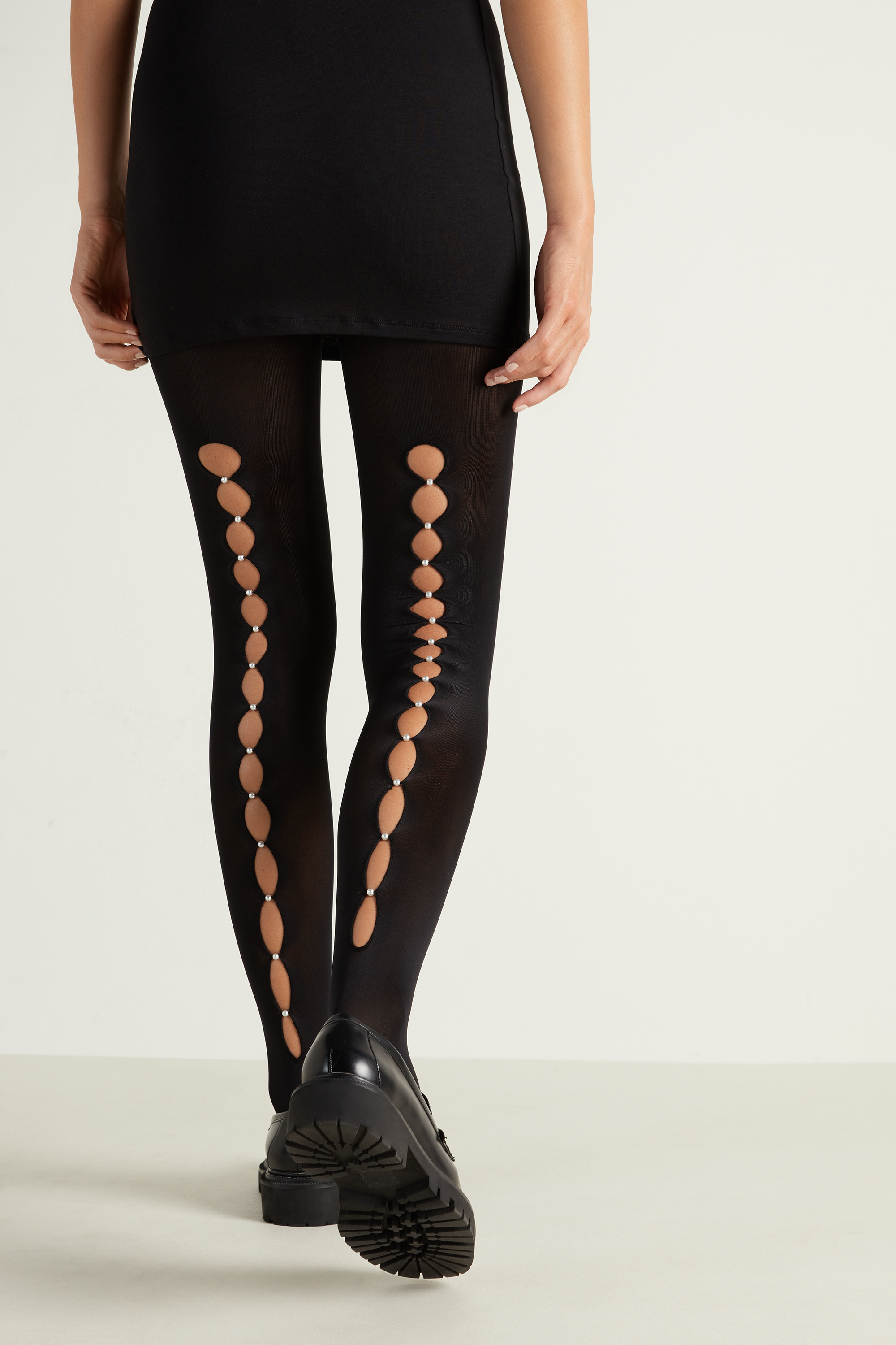 Cut-Out Pearl 50 Denier Tights - | Tezenis