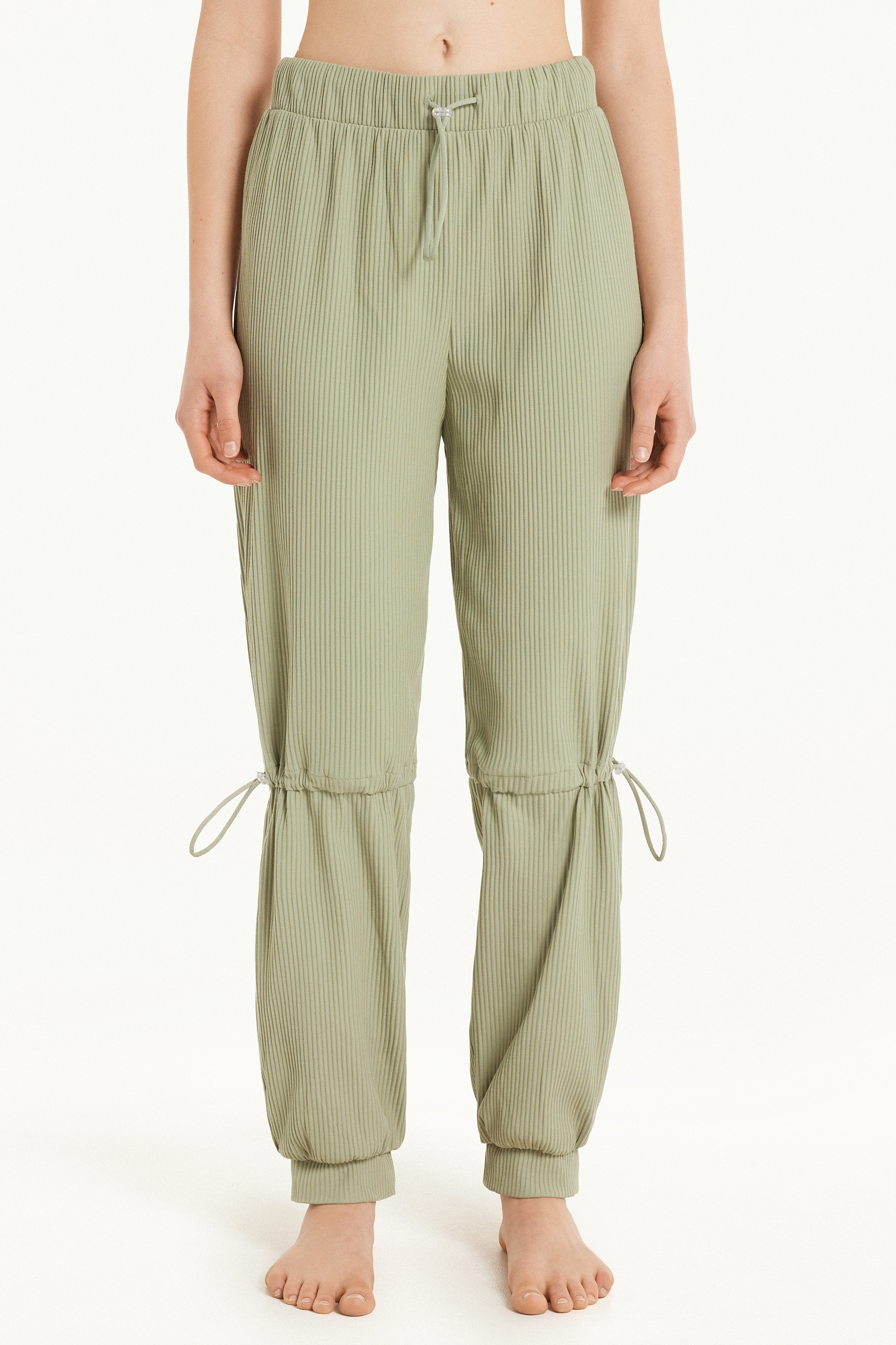 Ribbed Jogger with Adjustable Drawstrings - Joggers - Women | Tezenis