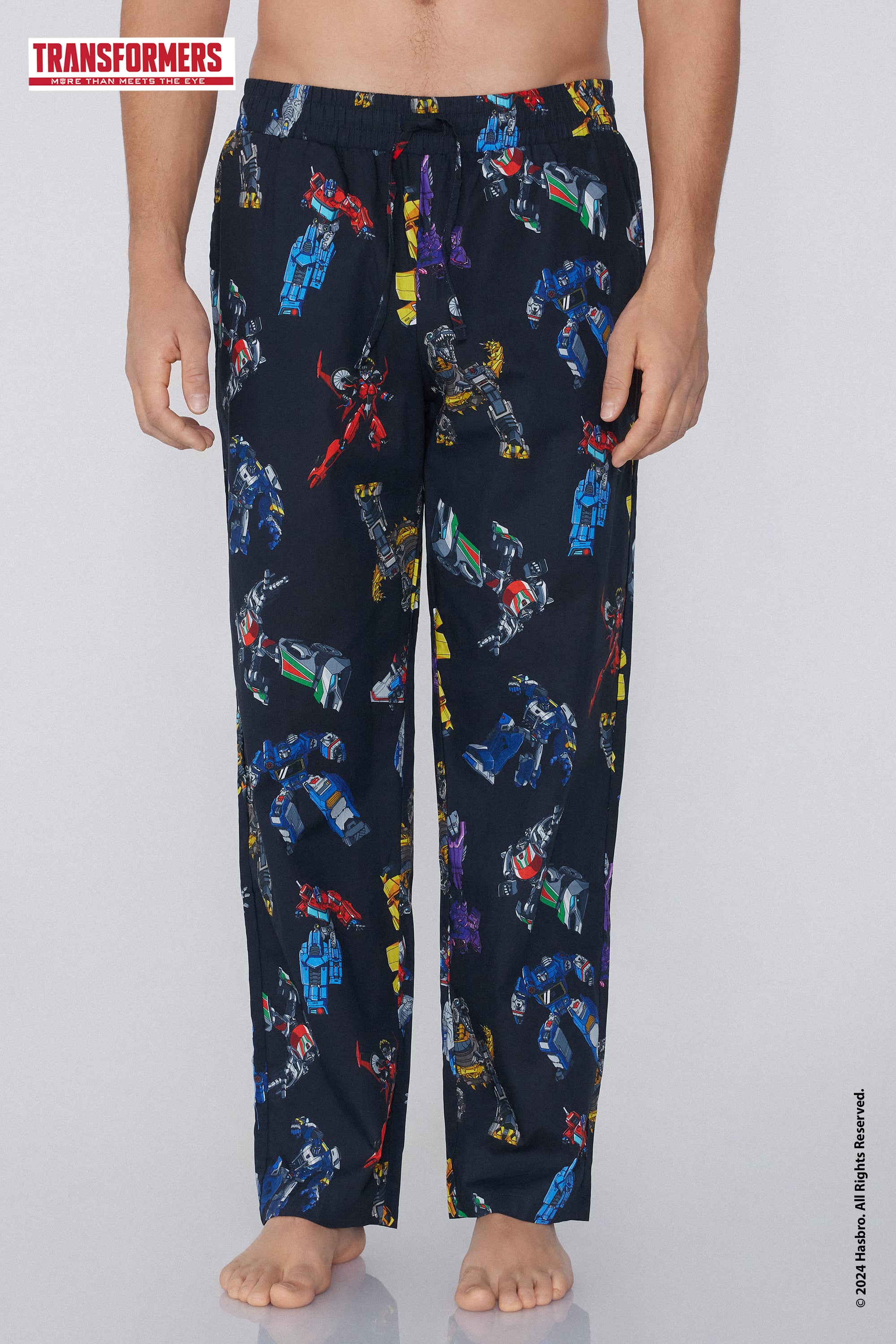 Transformers Print Cotton Cloth Full Length Pants
