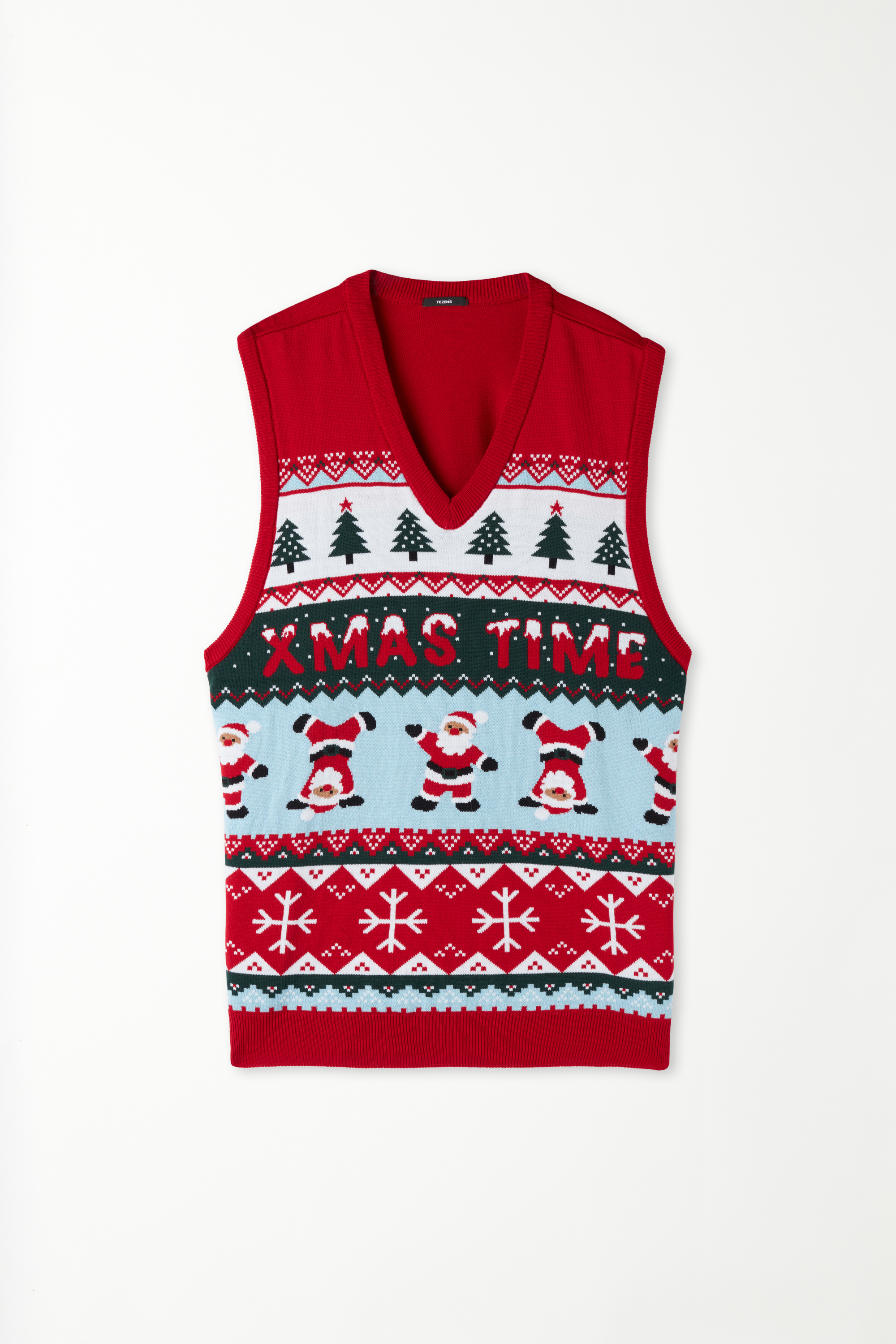 Fully Fashioned V-Neck Gilet with Christmas Print - Undershirt - Men ...