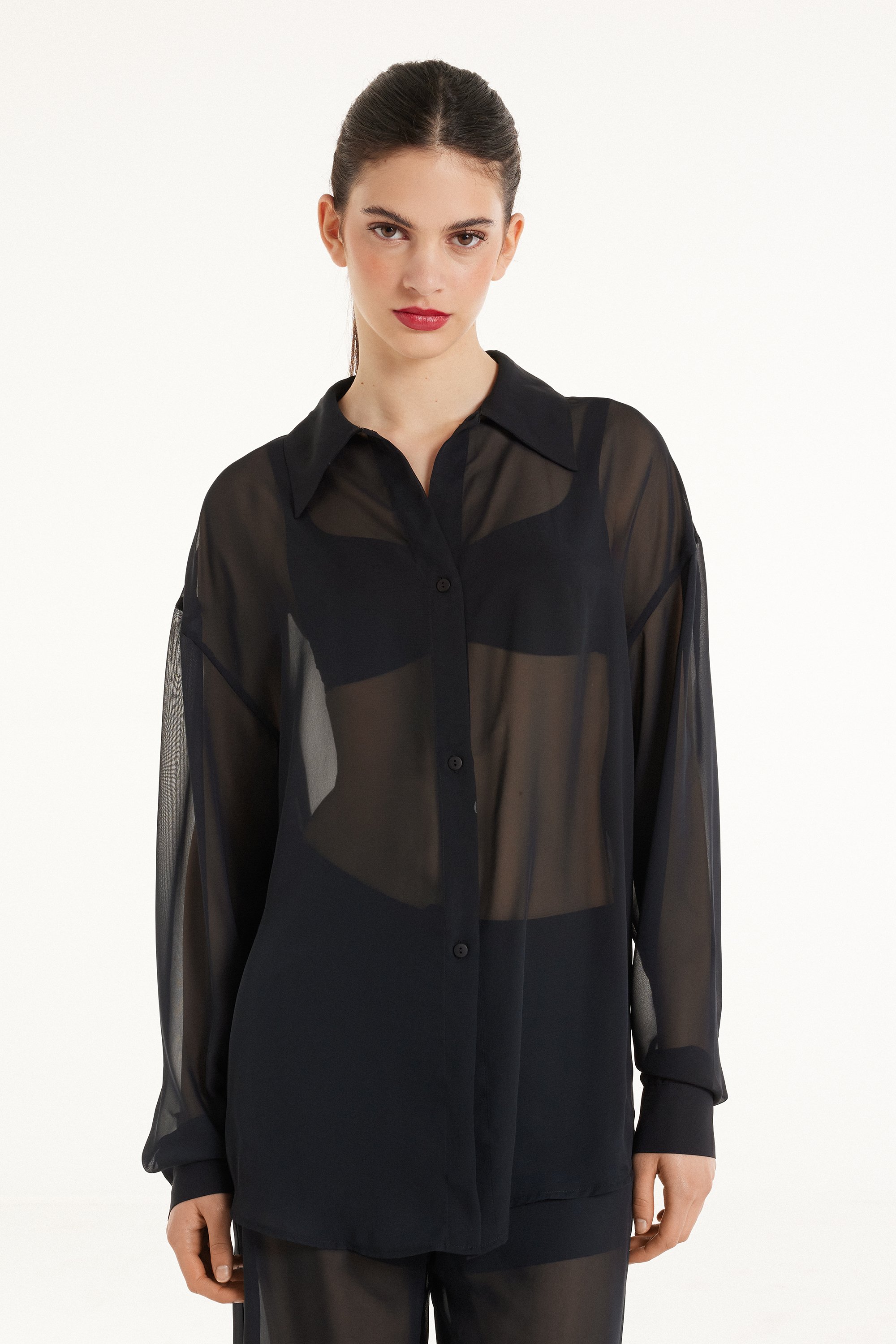 Camicia Manica Lunga in Chiffon - Košile - Dámské | Tezenis