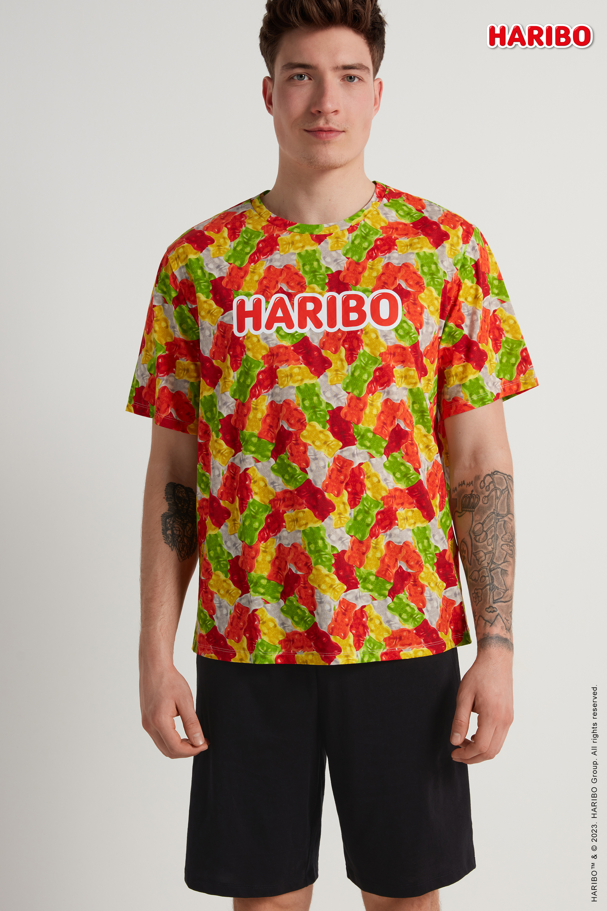 Short Cotton Allover Pyjama - HARIBO Goldbears - Short Pyjamas - Men ...