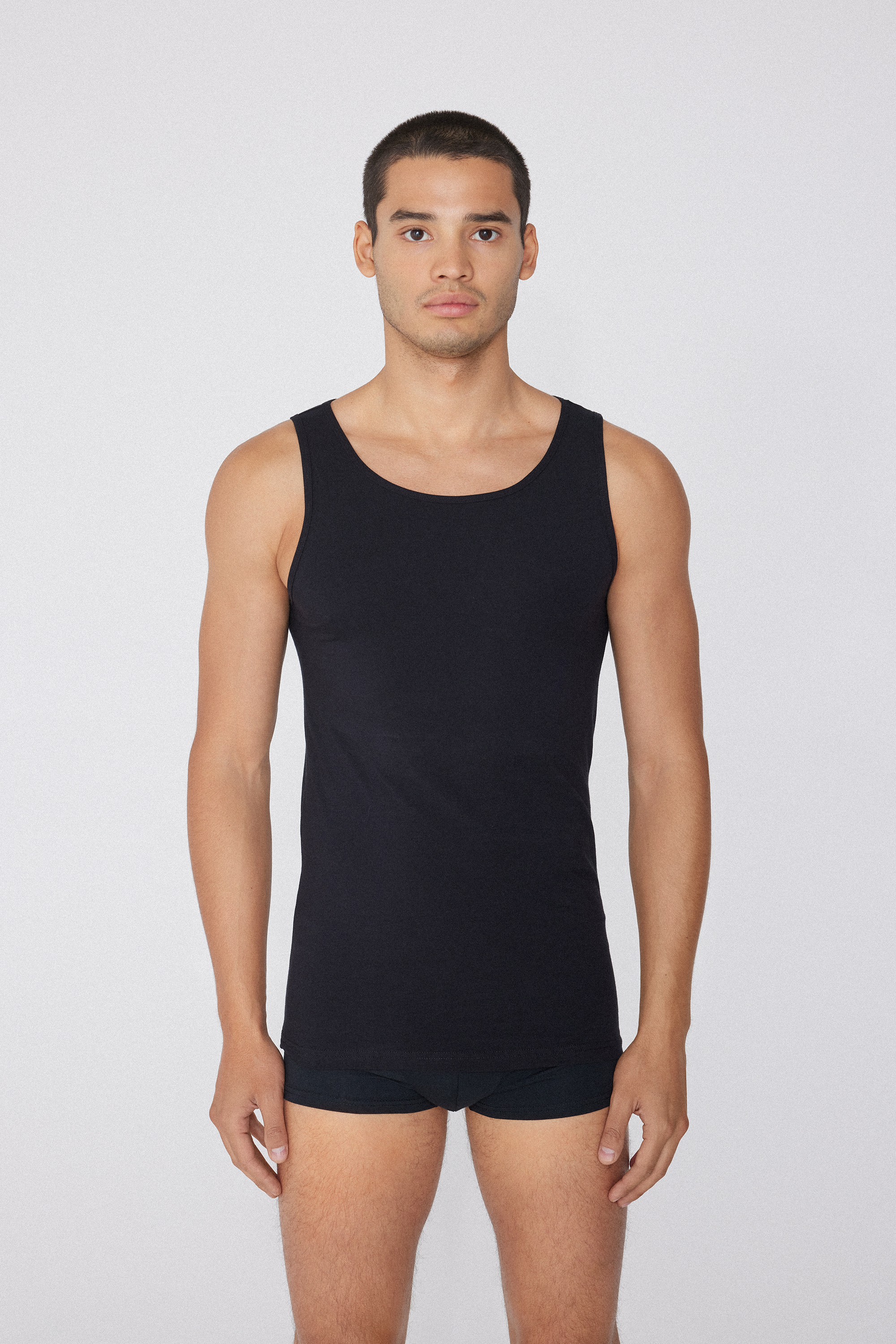 Stretch Cotton Wide-Strap Tank Top - Tank Top Undershirts - Men | Tezenis