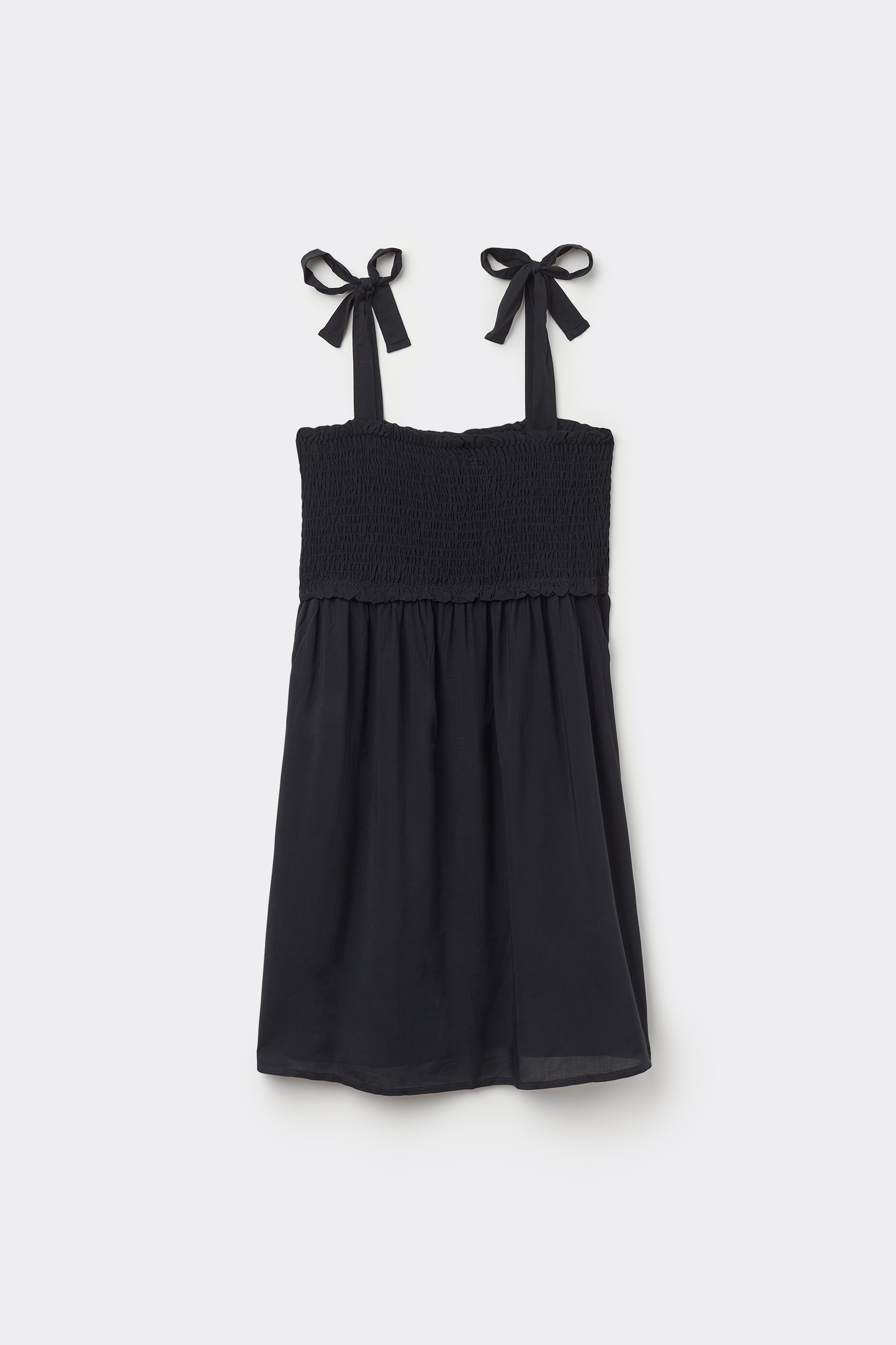 Short Viscose Canvas Smock Stitch Dress - Dresses - Women | Tezenis