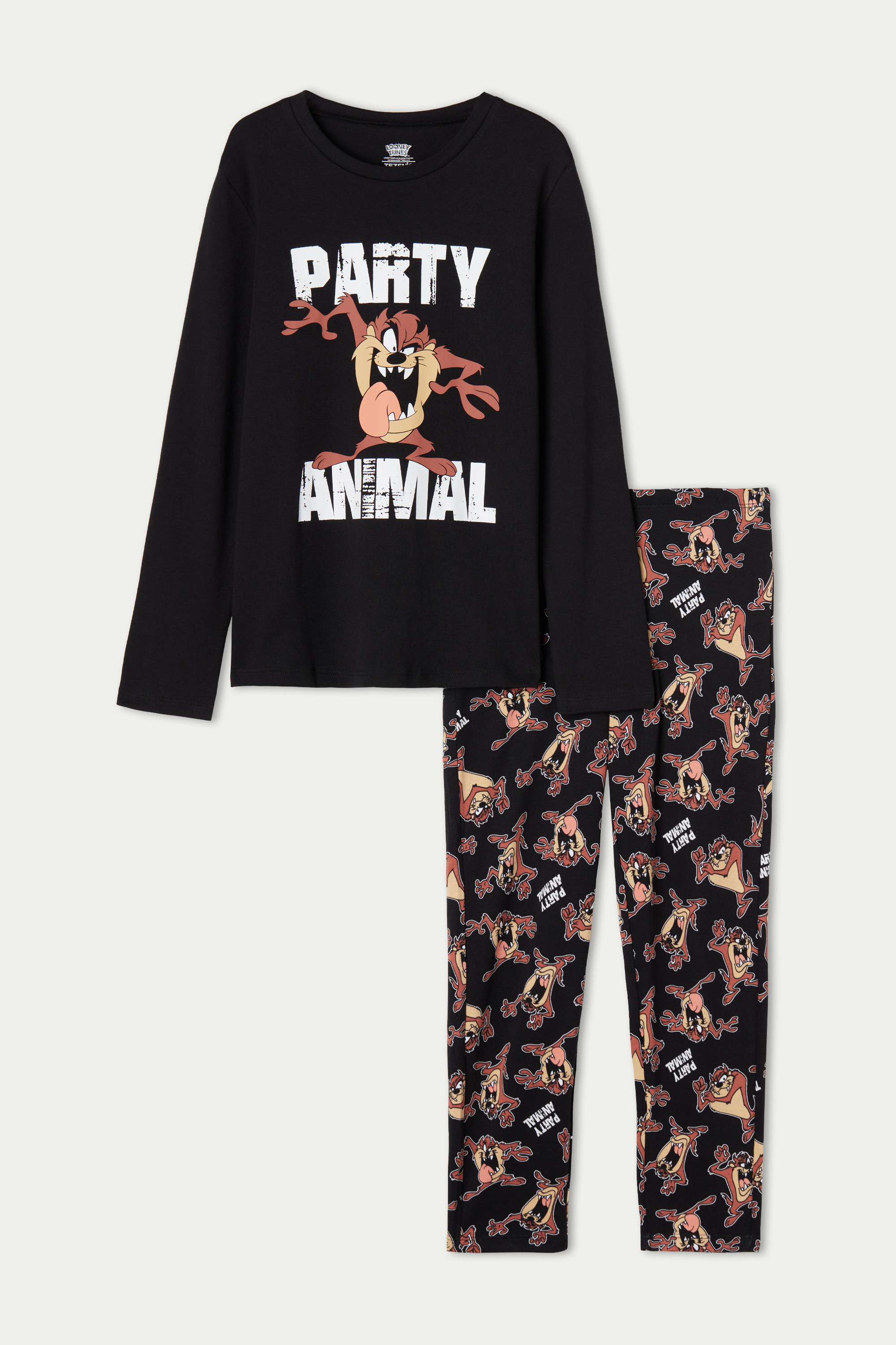 Boys’ Heavy Cotton Taz Print Long Pant Pajamas - | Tezenis