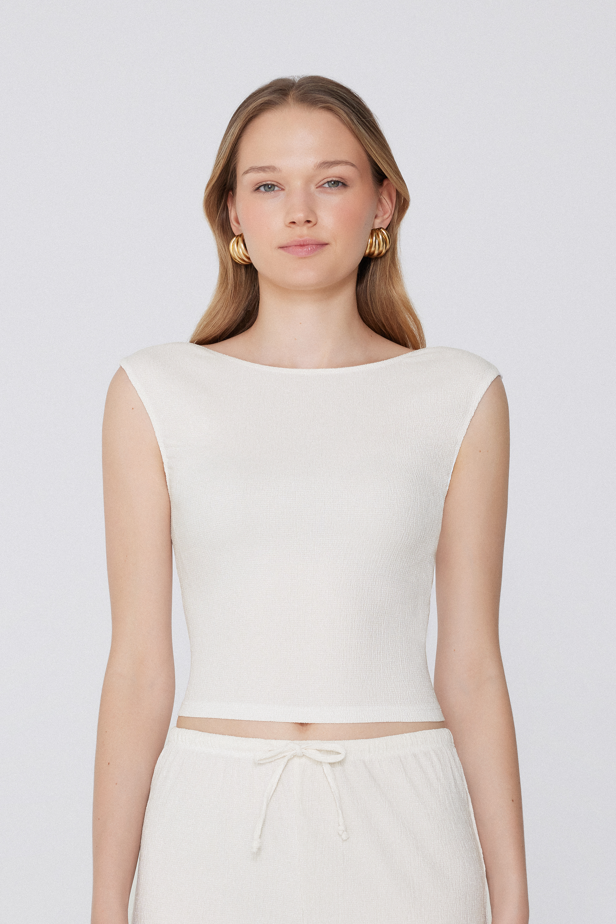 Crop Top Efeito Crepe - Crop tops - Mulher | Tezenis