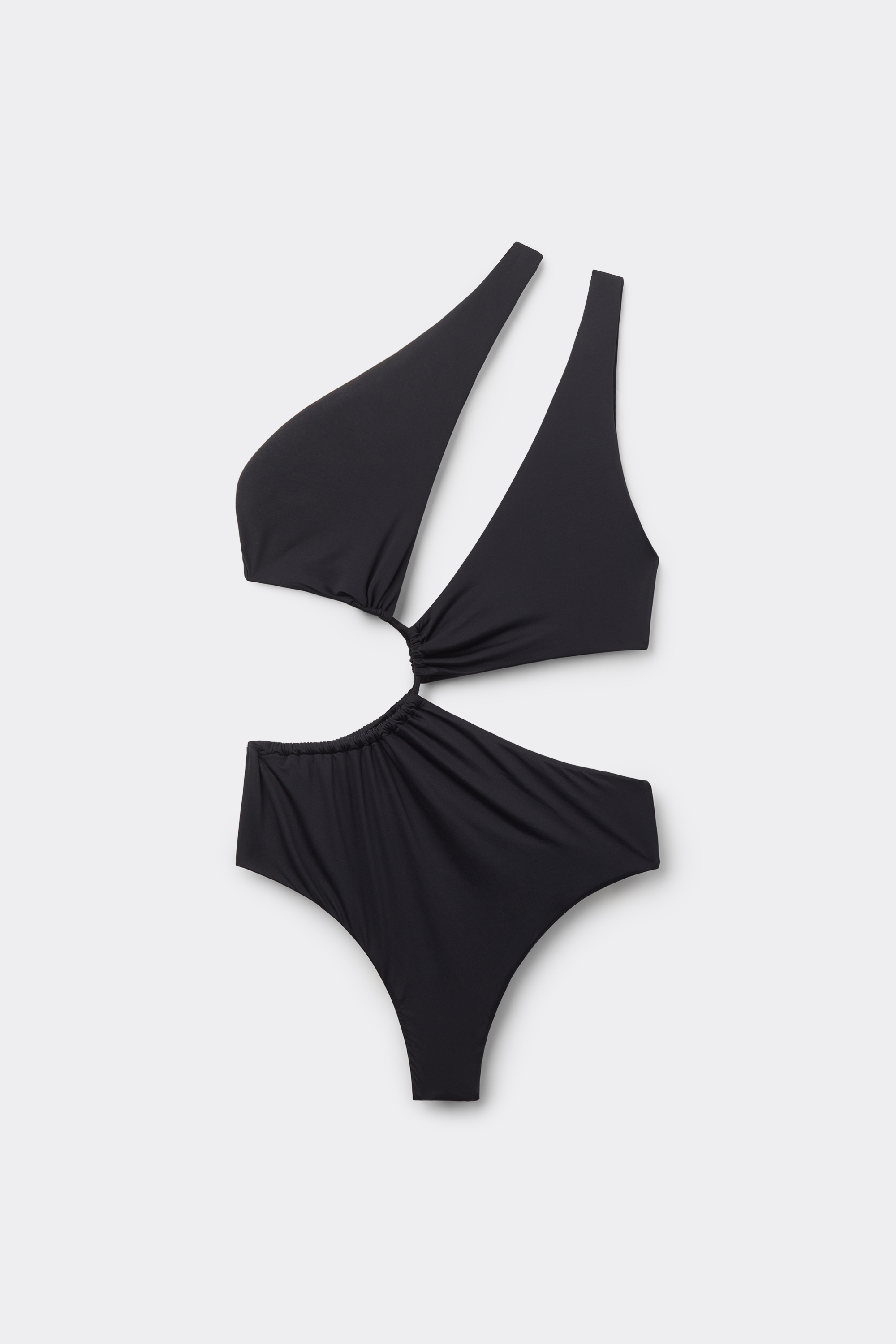 Recycled Non-Padded One-Piece Swimsuit with Cut-Out and Drawstring ...