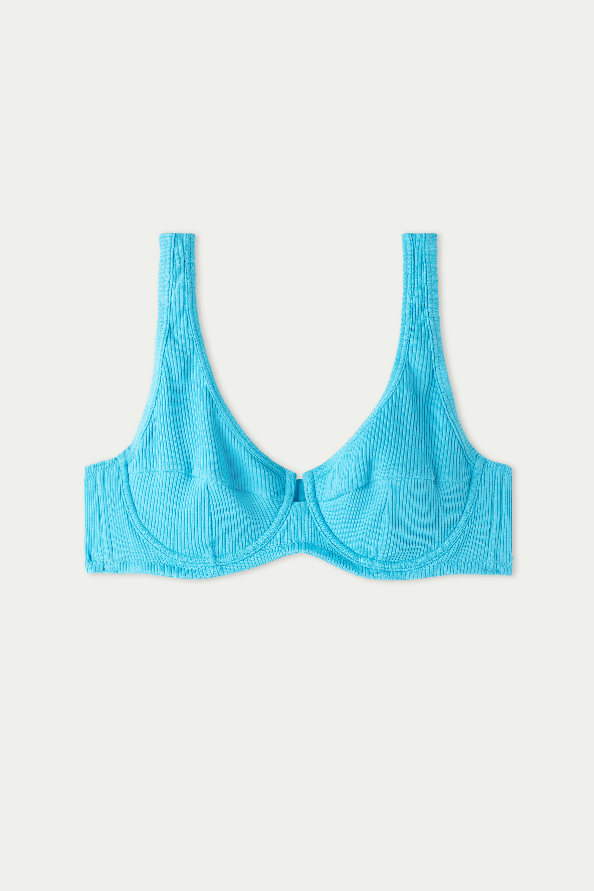 Paris Spring Rib Cotton Balconette Bra - Balconette - Women | Tezenis