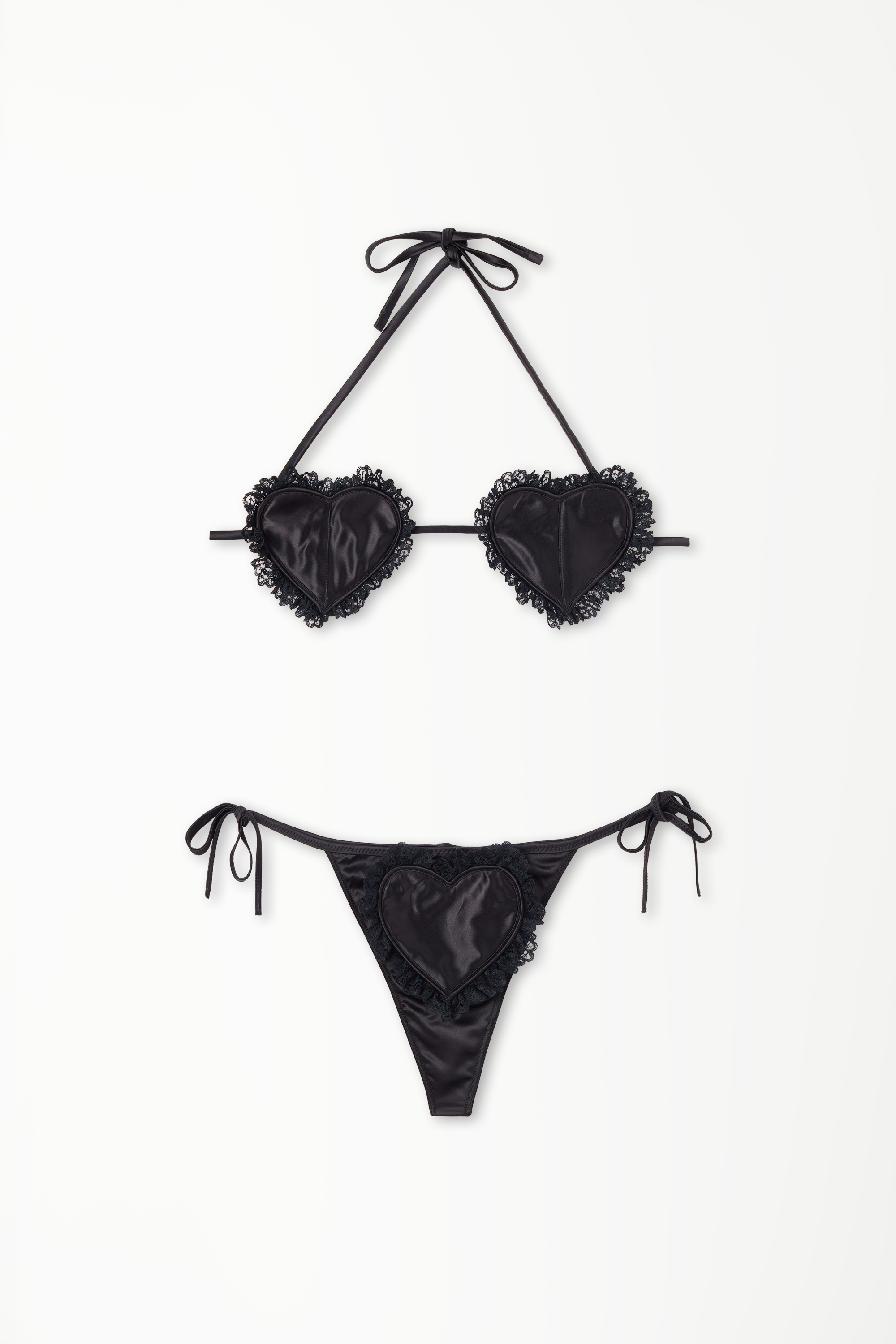 Lovely Heart Triangle Bra / G-String Set - Lingerie - Women | Tezenis
