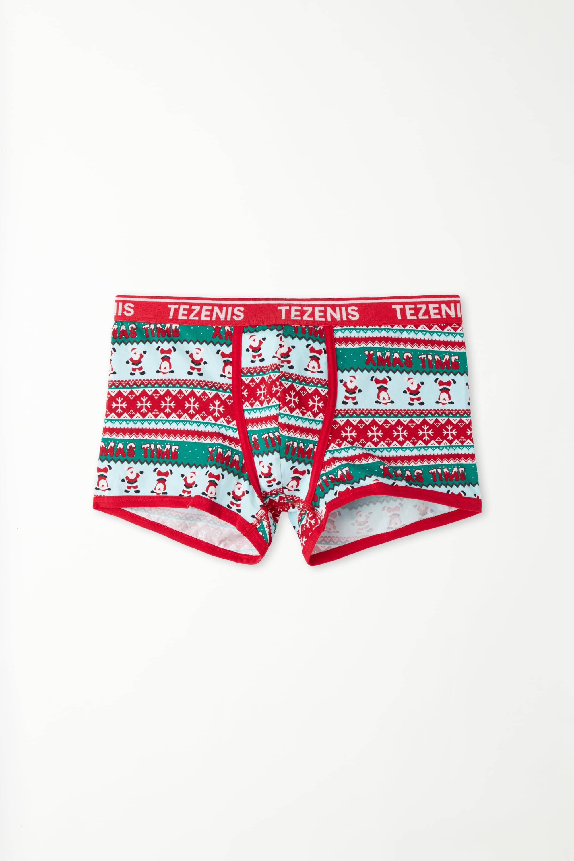 Cotton Christmas-Print Logo Boxers - | Tezenis