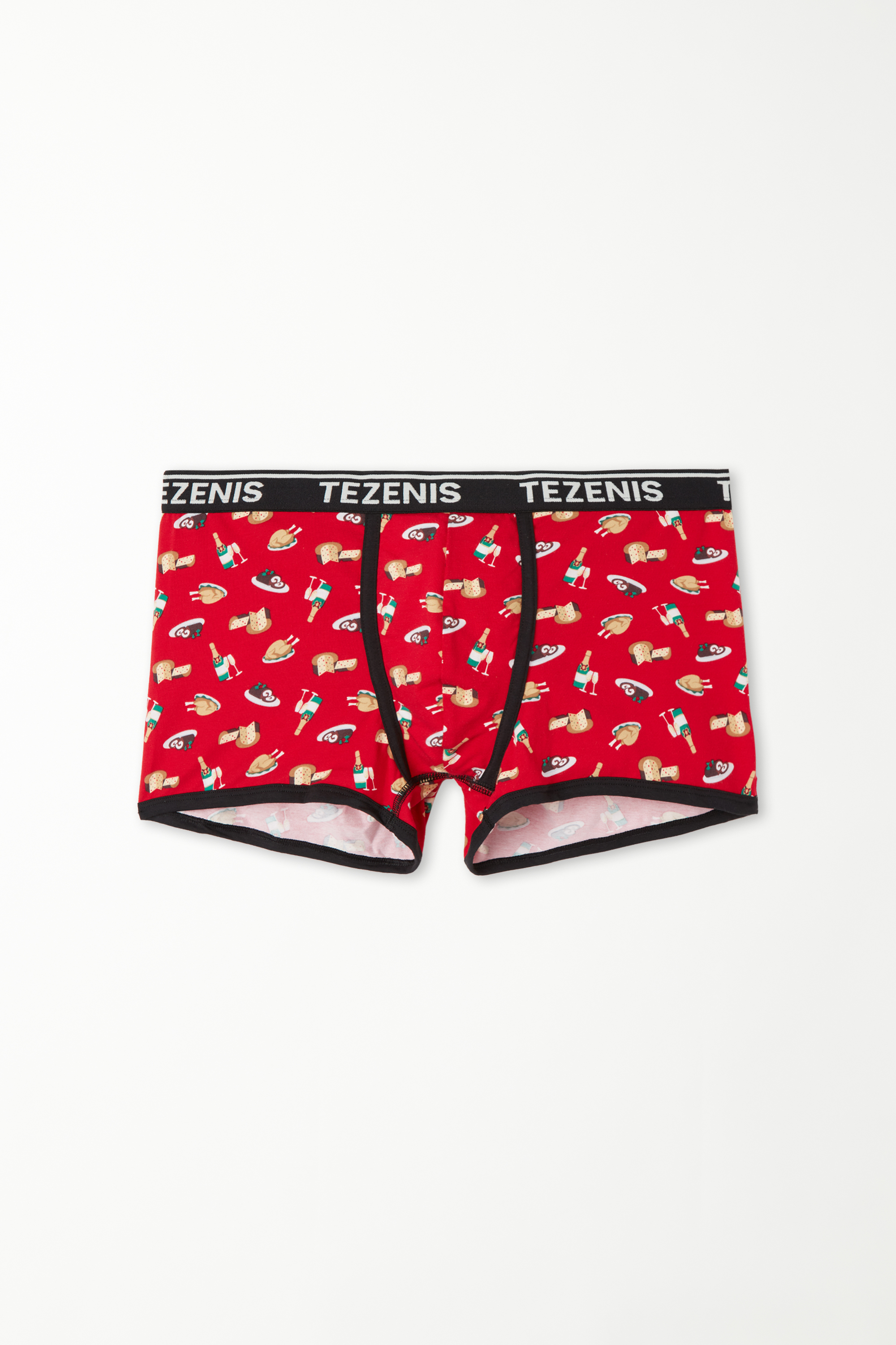 Cotton Christmas-Print Logo Boxers - Boxers - Men | Tezenis