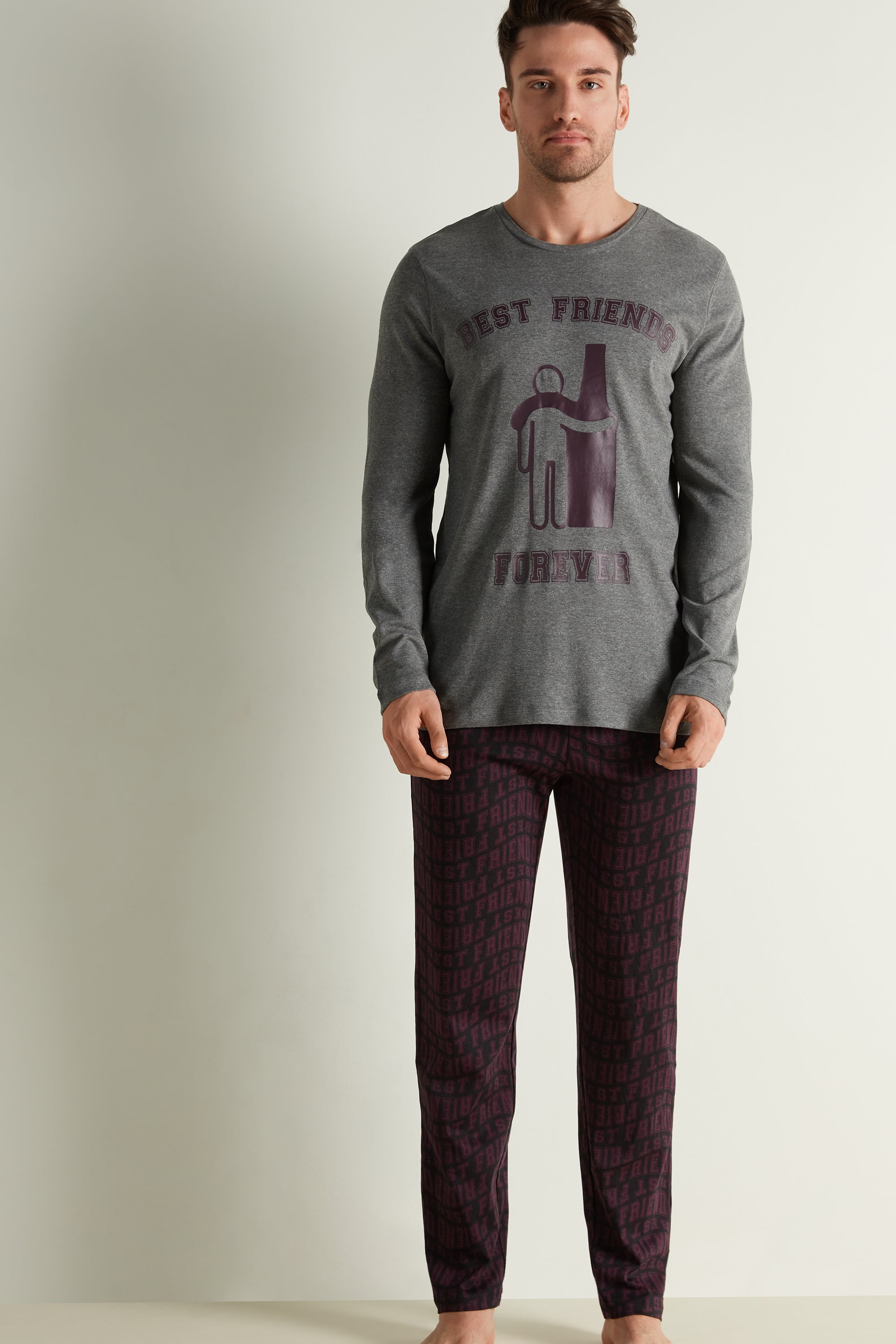 Pijama Largo de Hombre con Estampado Best Friends | Tezenis