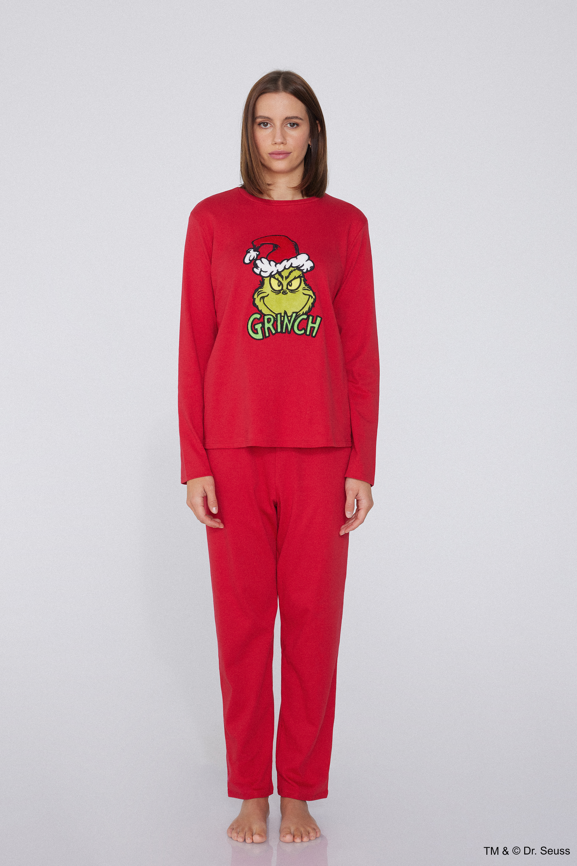 Long Heavy Cotton Grinch Pyjamas