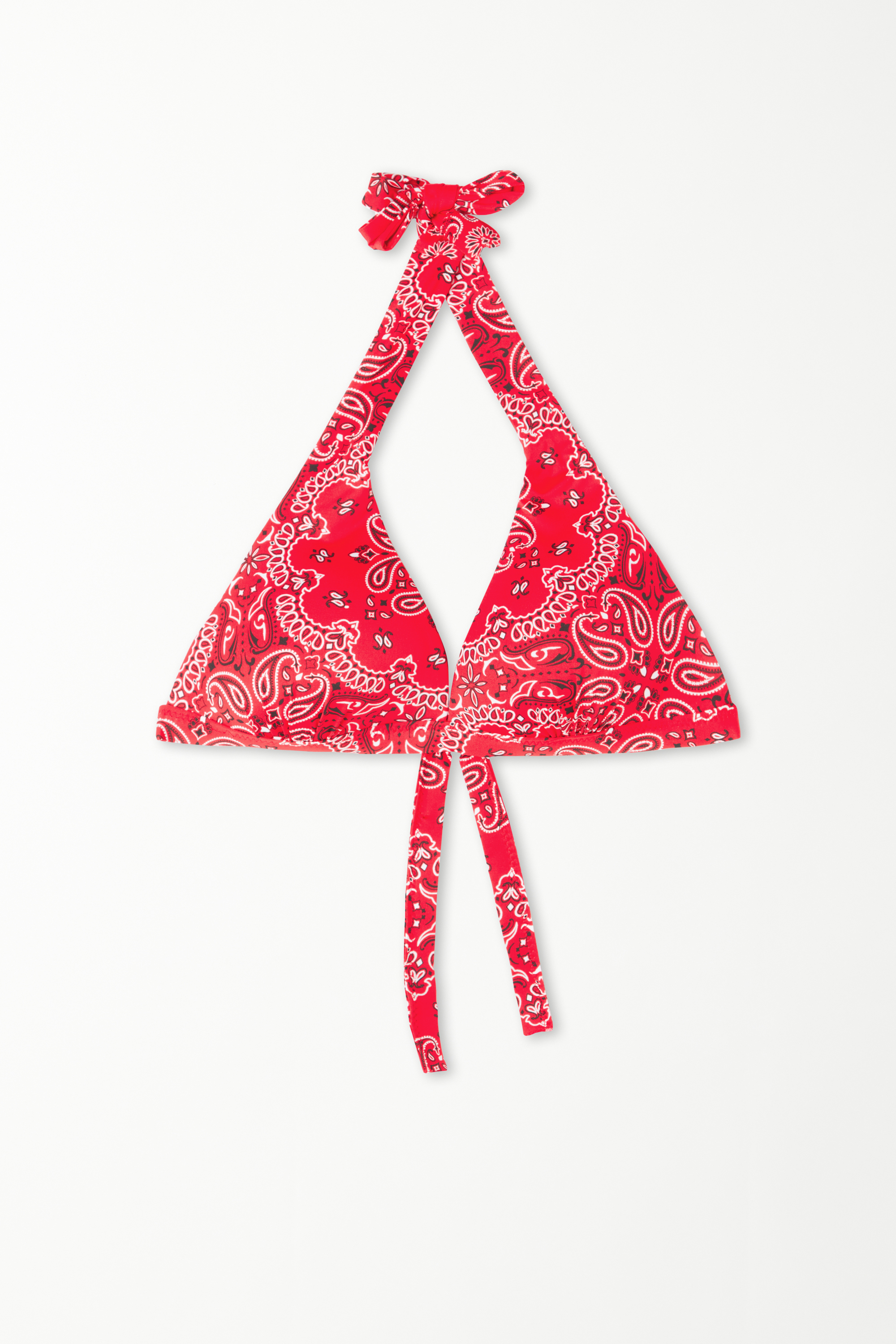 Red Bandana Family Lightly Padded Triangle Bikini Top - | Tezenis