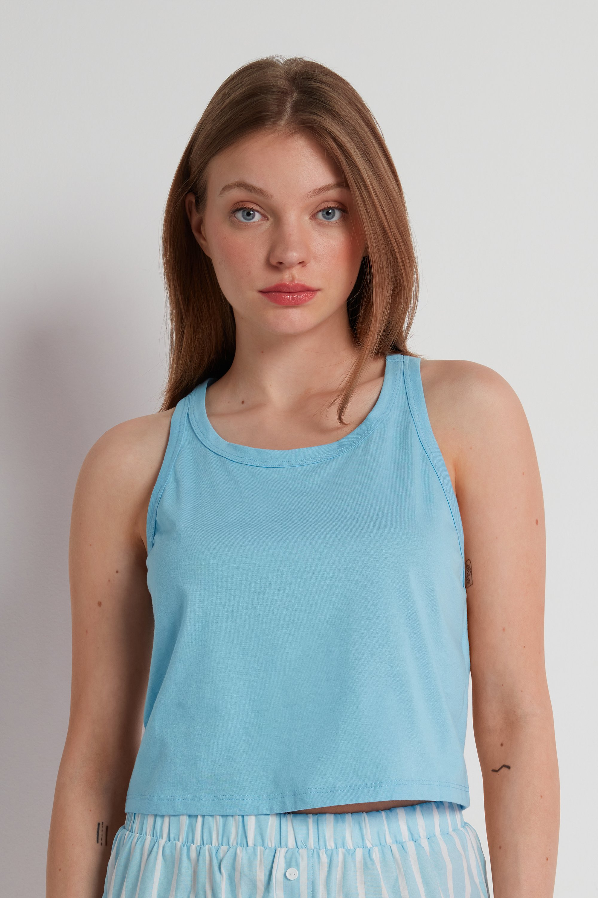 Canotta Corta in Cotone Spalle Americana - Canotte e Top - Donna | Tezenis